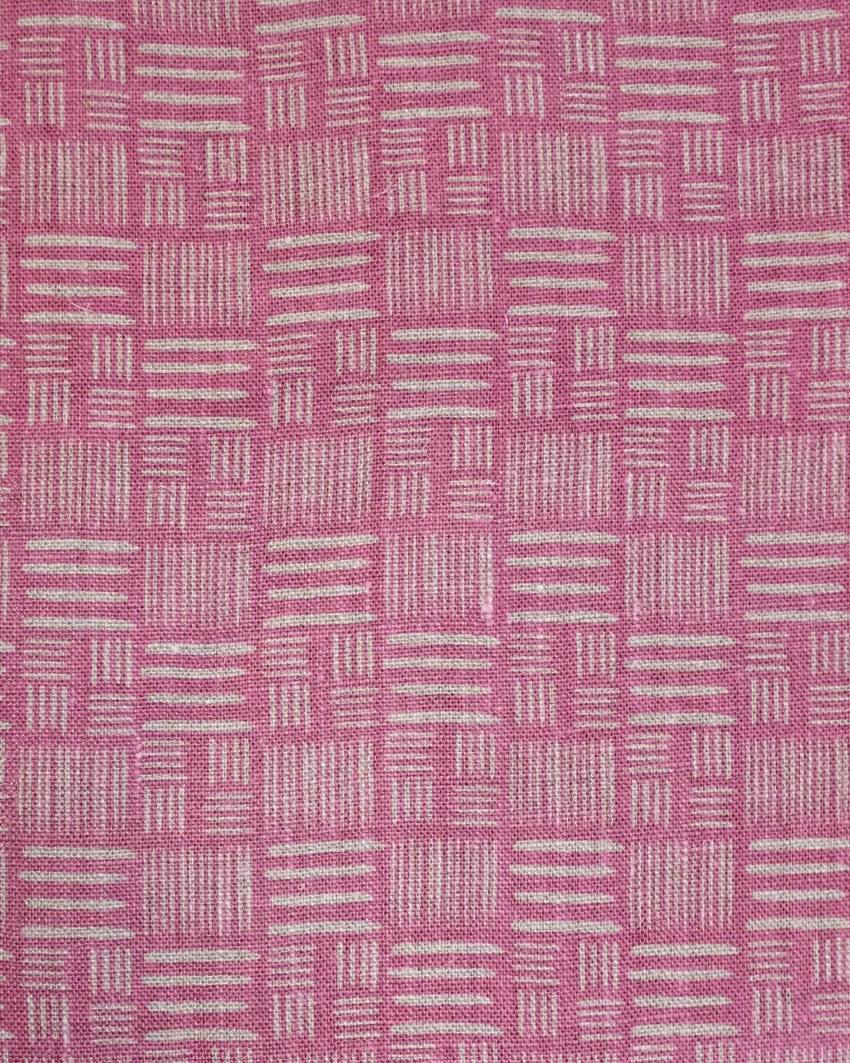 Fabric - Linen - Hash in Raspberry Hash £38 p/m – Humphries and Begg