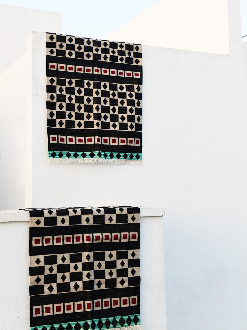 Medium Wool Rug in 'Checker Board' – Humphries and Begg